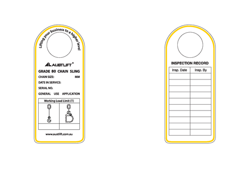 G80 Single Leg Chain Sling Tag S/Steel | Austlift