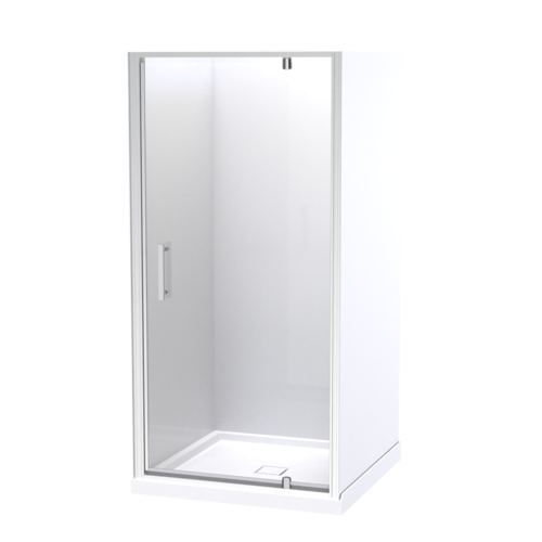 Athena Amara Alcove Shower - Flat Wall, Center Waste, Satin