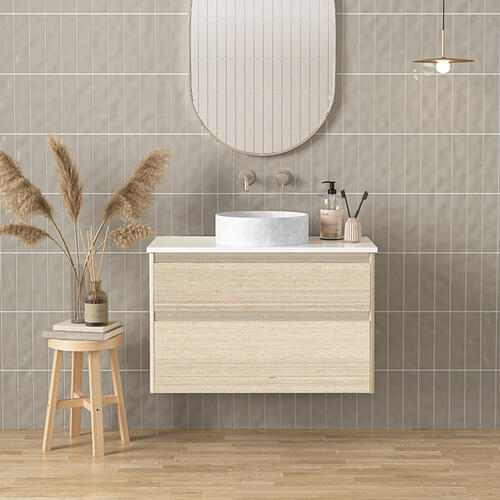 Elementi Novara Vanity - 890mm | White Elestone Top