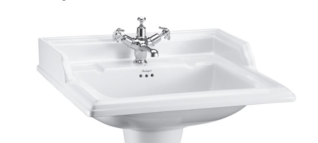Burlington Classic Wall Basin - 1 Tap Hole | White, 650mm
