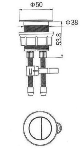 Argent Push Button and Bezel Set - Dual Flush Button