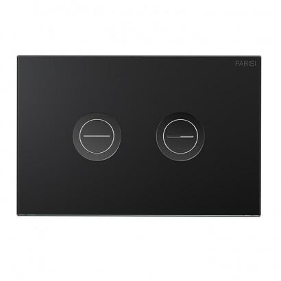 Parisi Pnuematic Push Panel Twin Button, Glass - Matt Black