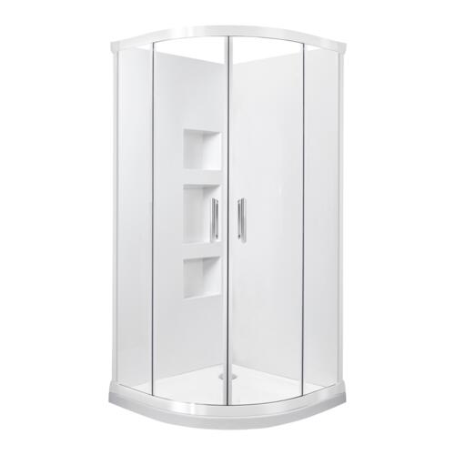 Englefield Topaz II Round Sliding Shower - Side Recessed Wall