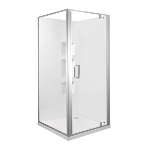 Englefield Topaz II Square Shower - Recessed Wall, Rear Waste