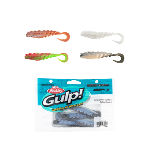 Berkley Gulp! 4 Inch Nemesis Prawn Curl Tail Softbait | Land & Sea NZ