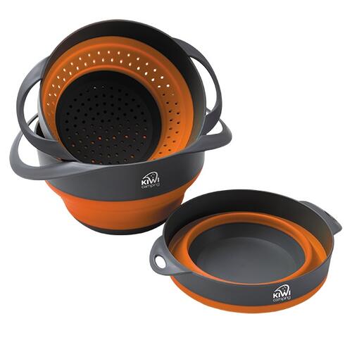 Kiwi Camping Collapsible Bowl And Colander Set - 3pc | Land & Sea NZ