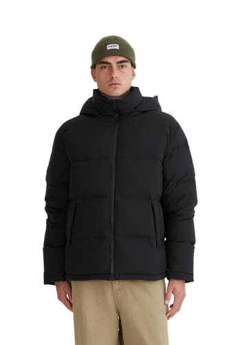 Huffer Men's Block Down Puffer Jacket - Black | Land & Sea NZ