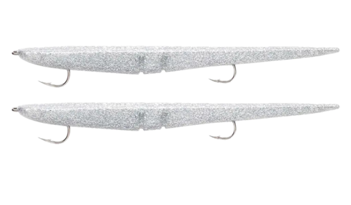 Lunker City Slug-Go Rigged Softbait 9" 2 Pack - Chrome | Land & Sea NZ