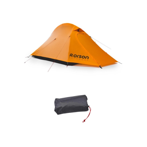 Orson Tracker 2 Lightweight Hiking Tent with Groundsheet - Orange ...