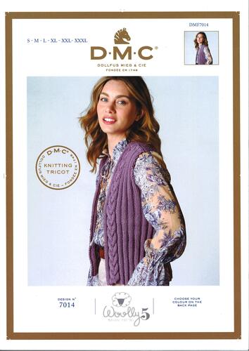 DMC Waistcoat DMF7014 - Knitting Pattern | The Ribbon Rose