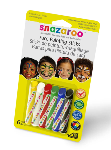 White Face Paint Stick Snazaroo Rainbow Face Paint Sticks- Set Of 6 ...