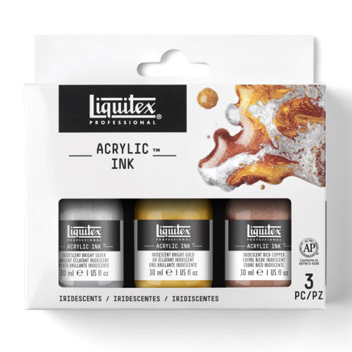 Liquitex Acrylic Ink Set 30ml, Iridescent Set/3 | The Ribbon Rose