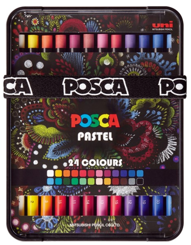Uni Posca Pastels Assorted Set of 24 | The Ribbon Rose