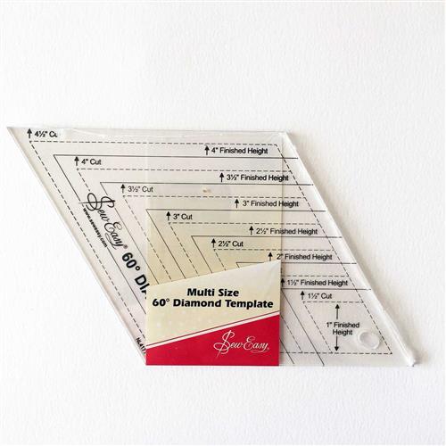 Sew Easy 60 degree Diamond Template - Multi Size | The Ribbon Rose