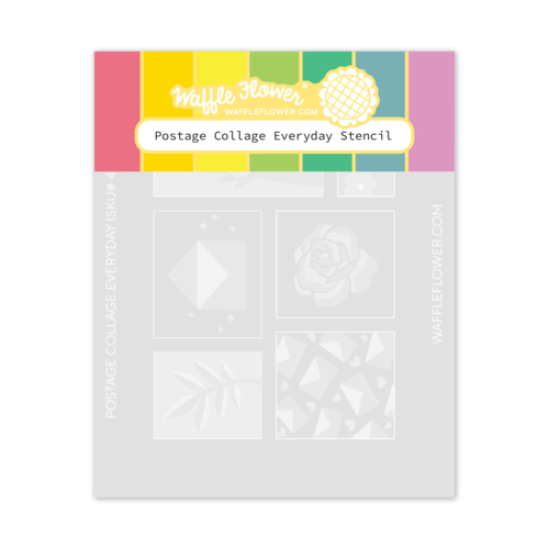 Waffle Flower Postage Collage Everyday Stencil | The Ribbon Rose