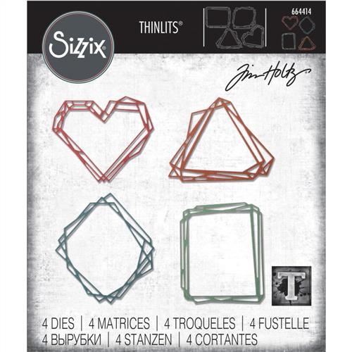 Sizzix Tim Holtz - Thinlits Die Set 4PK Geo Frames | The Ribbon Rose