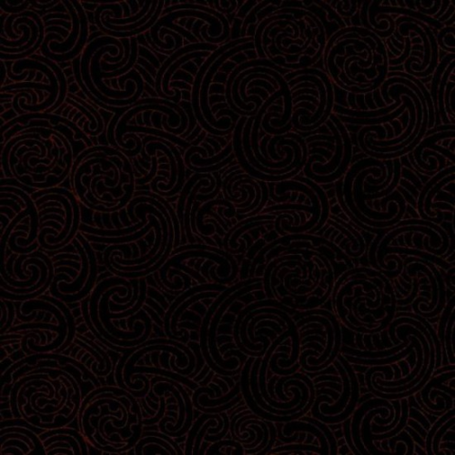 Nutex Kiwiana Fabric - Ponga Koru- Black | The Ribbon Rose