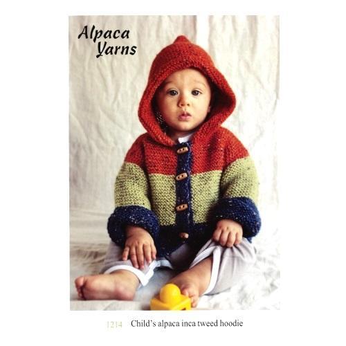 Alpaca Yarns 1214 Inca Spun Tweed Childs Hoodie - Knitting Pattern ...