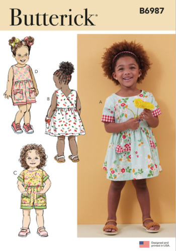 Butterick Sewing Pattern Toddlers' Dresses and Rompers B6987 | The ...