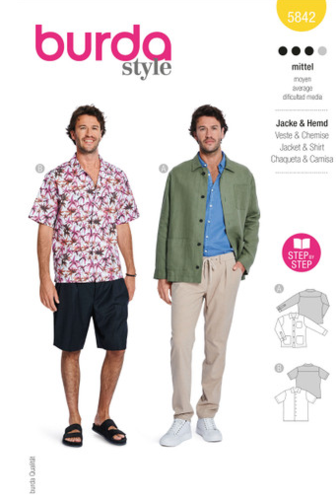 Burda Sewing Pattern 5842 Men's Shirt | The Ribbon Rose