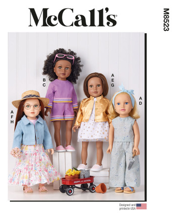McCalls Sewing Pattern 18" Doll Clothes M8523 | The Ribbon Rose
