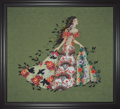 Mirabilia Cross Stitch Pattern & Bead Kit - Blackbird | The Ribbon Rose