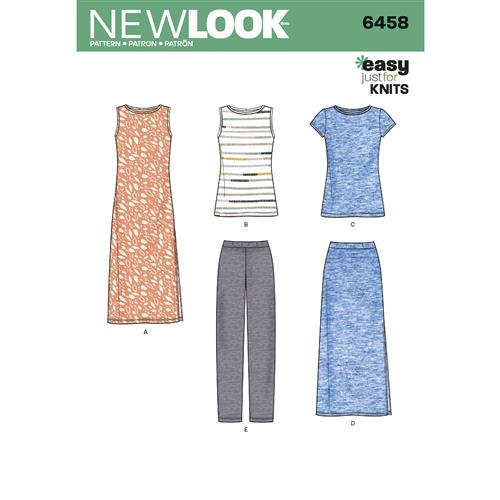 New Look Pattern 6458 Misses' Easy Knit Separates | The Ribbon Rose