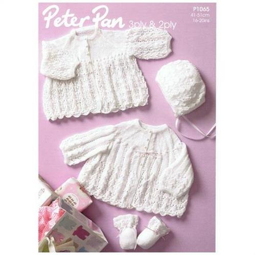 Peter Pan Pattern P1065 Jacket, Bonnet and Mittens | The Ribbon Rose
