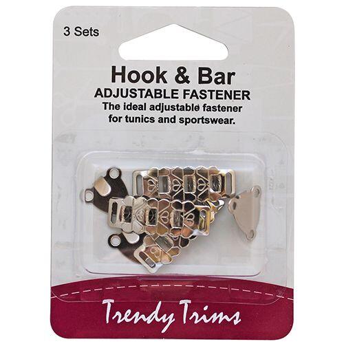 Trendy Trims Hook and Bar Adjustable Fastener 3/Pkg | The Ribbon Rose