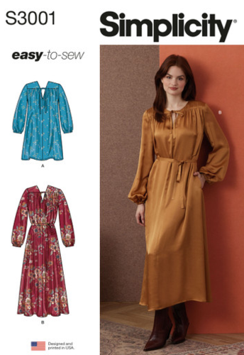 Simplicity Sewing Pattern Misses' Dresses S3001 | The Ribbon Rose