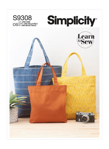 Simplicity Sewing Pattern Tote Bags in Three Sizes | The Ribbon Rose