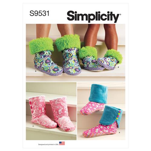 Simplicity Pattern 9531 Slippers | The Ribbon Rose