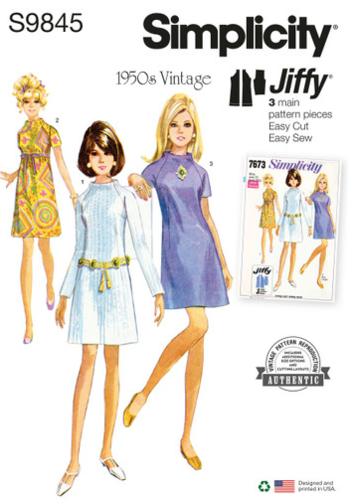 Simplicity Sewing Pattern 1960s Misses' Dress in Two Lengths S9845 ...