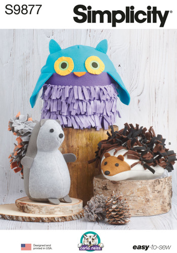 Simplicity Sewing Pattern Plush Animals S9877 | The Ribbon Rose