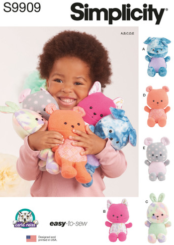 Simplicity Sewing Pattern Plush Animals By Carla Reiss Design S9909 | The Ribbon Rose