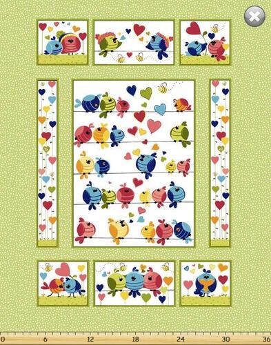 Susybee Evie the Bird 36"/ 90cm Panel | The Ribbon Rose