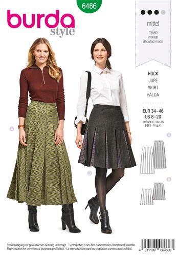 Burda Style Pattern B6466 Women’s Pleated Skirt | The Ribbon Rose
