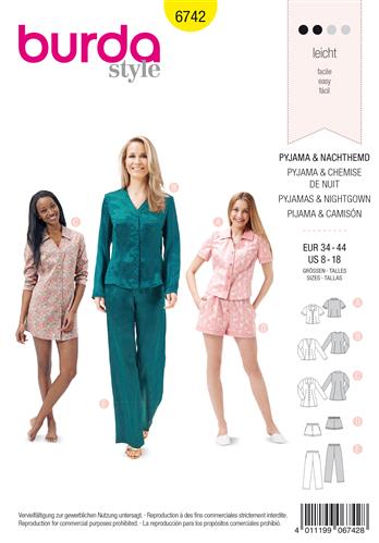 Burda Pattern 6742 Women's Sleepwear | The Ribbon Rose