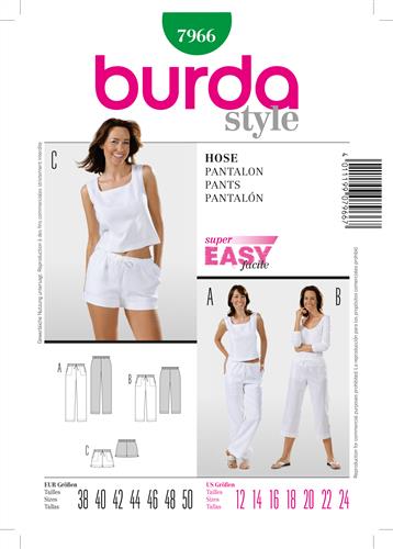 Burda Pattern 7966 Trousers | The Ribbon Rose