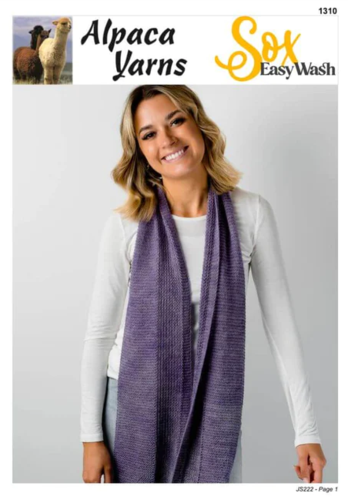 Alpaca Yarns 1310 Texture Scarf - Knitting Pattern / Kit | The Ribbon Rose