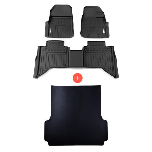 Deep Dish Mats & Dome TPR Liner Bundle to suit Isuzu D-Max Dual Cab ...