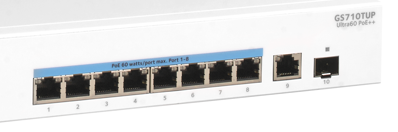 10-Port Ultra60 Poe++ Gigabit Switch, 8 X Poe++, 2X 1G Uplink, Insight ...